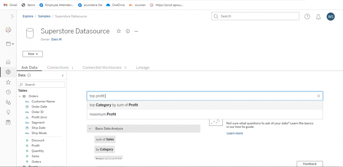 Cara Menggunakan Ask Data pada Tableau | Sunartha